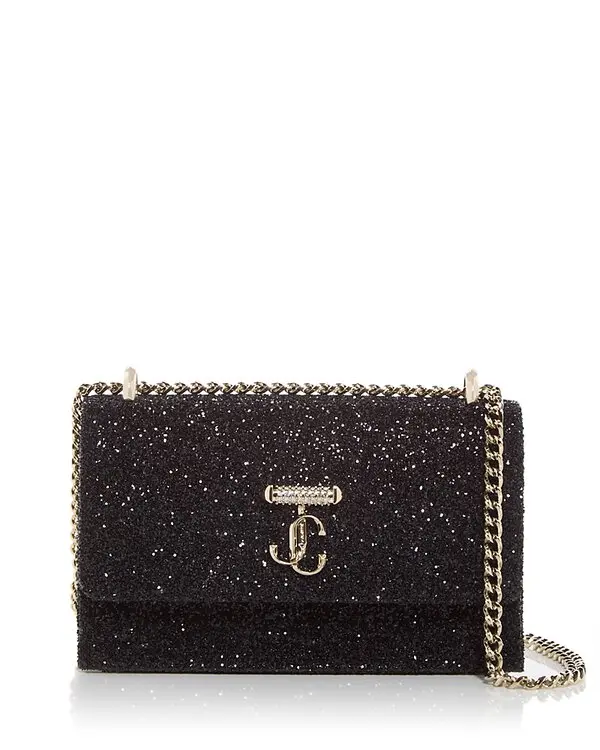 Jimmy Choo Bohemia Glitter Shoulder Bag In Black/Light Gold - 40